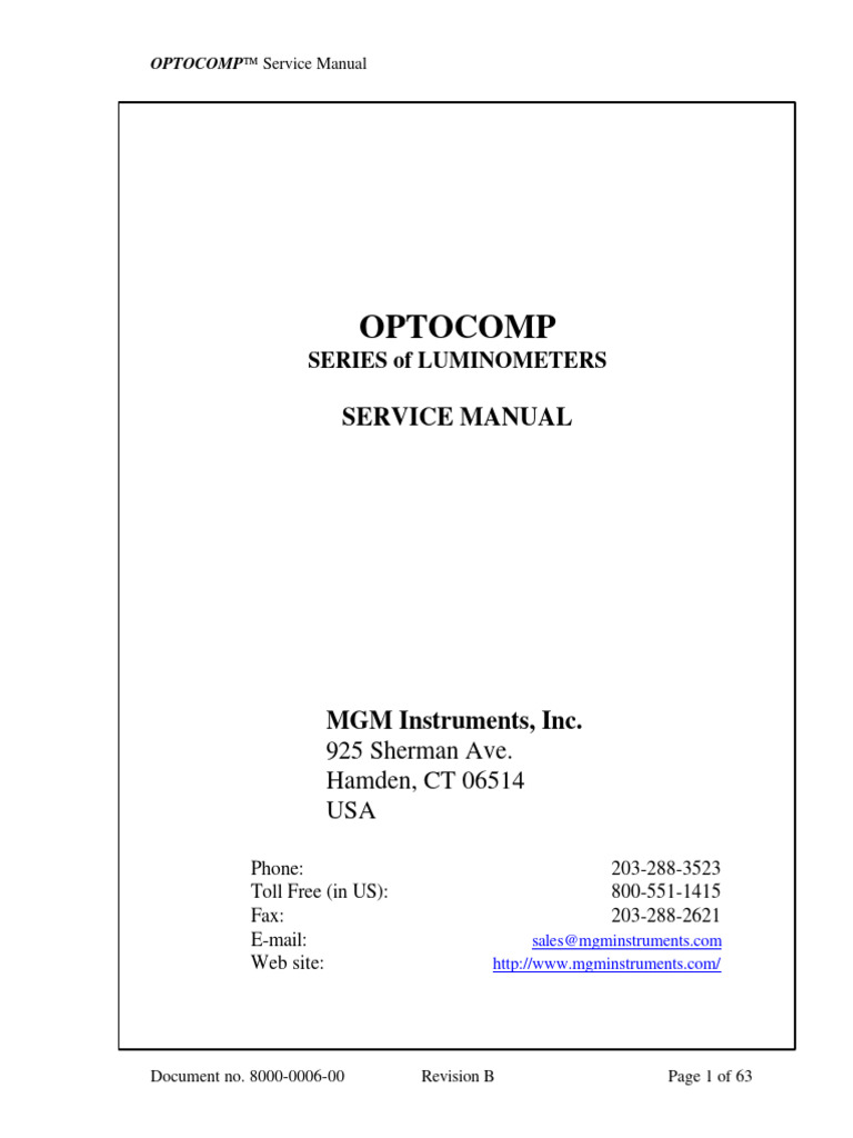Serv Manual Optocomp | PDF | Electrical Engineering | Electricity