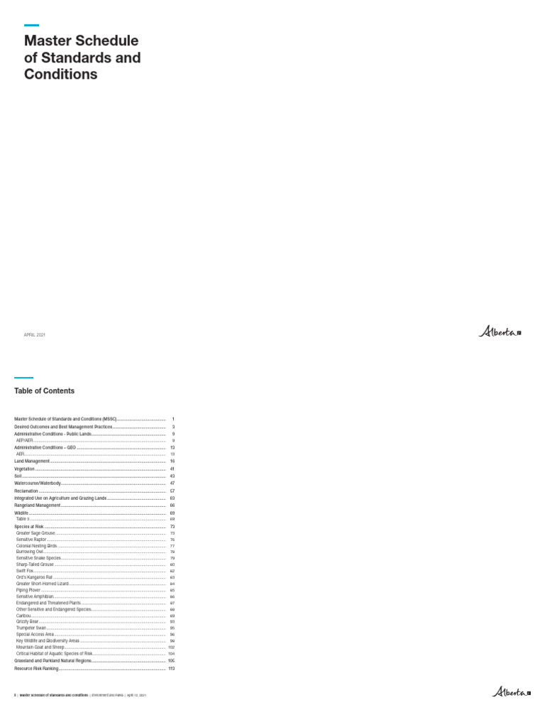 Aep Master Schedule of Standards and Conditions 2021 04 | PDF