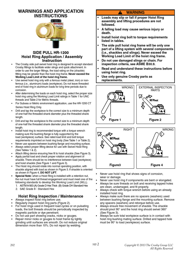 Warnings and Application Instructions: Warning | PDF