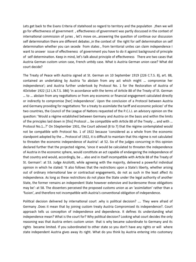 Austria German Case | PDF | Treaty | Reason