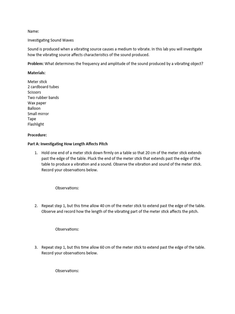 Investigating Sound Waves | PDF