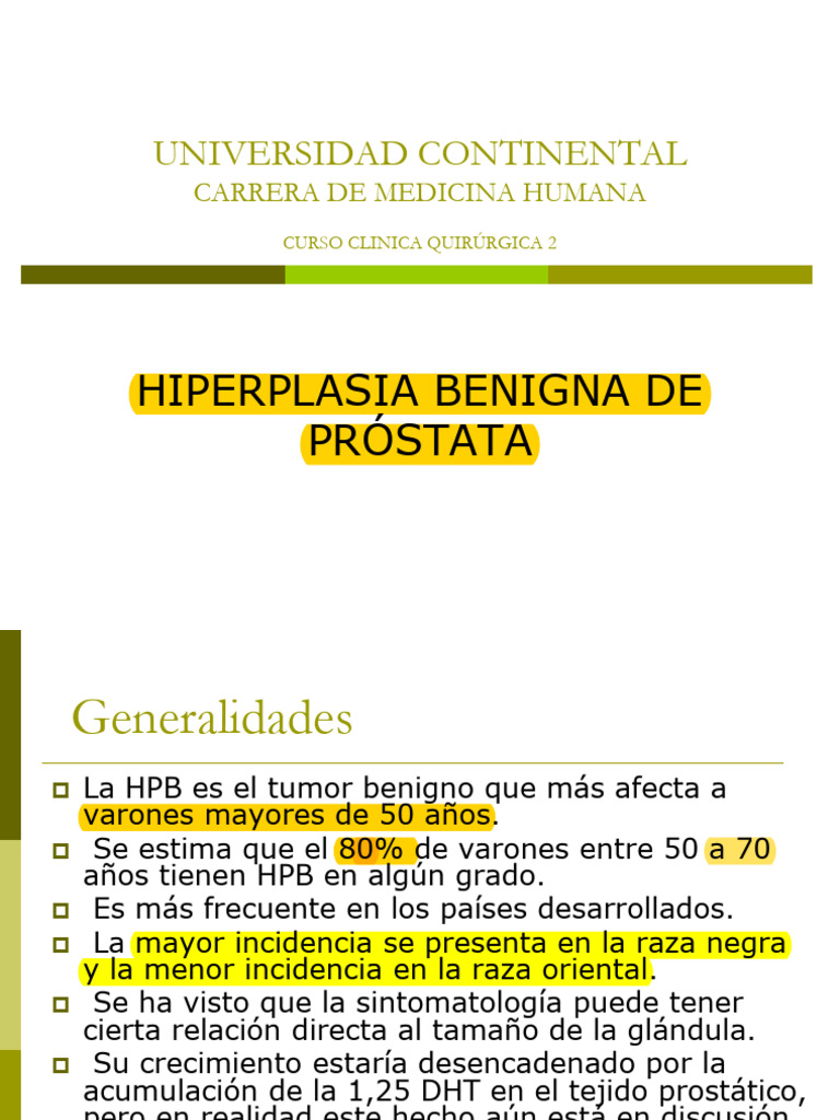 Hiperplasia Prostática Benigna | PDF