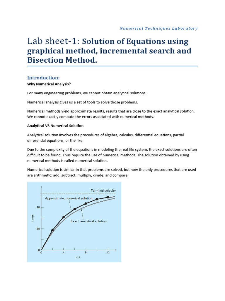 Lab Sheet-1 | PDF | Numerical Analysis | Equations Lab Sheet-1 | PDF | Numerical Analysis | Equations