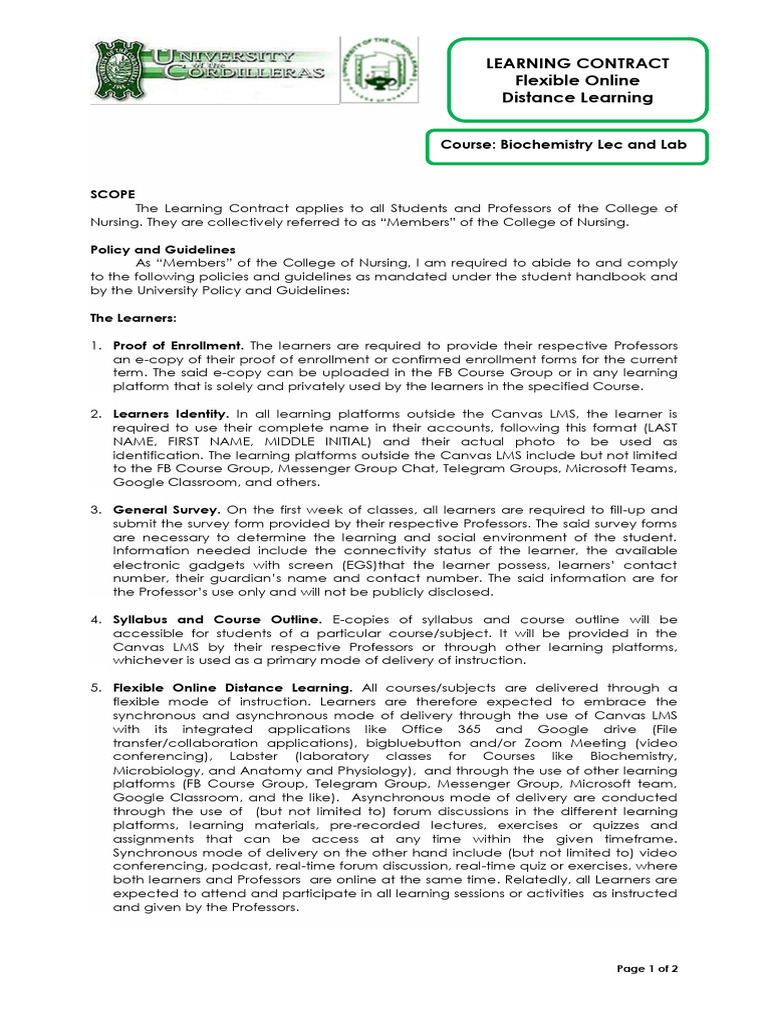 Learning COntract FDL | PDF