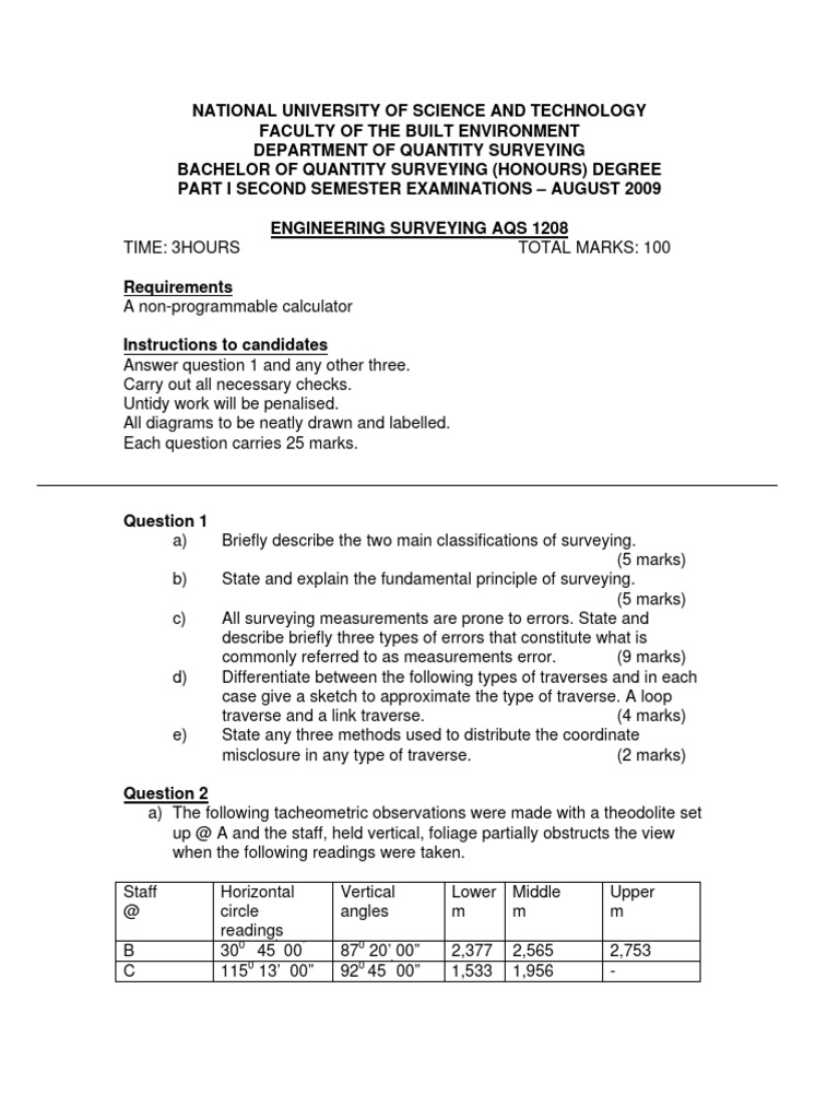 AQS1208200908 Engineering Surveying | PDF | Surveying | Science