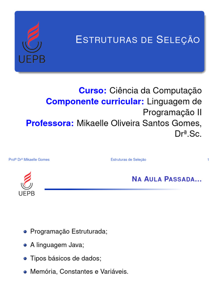 Slides Aula02 Mika LPII | PDF