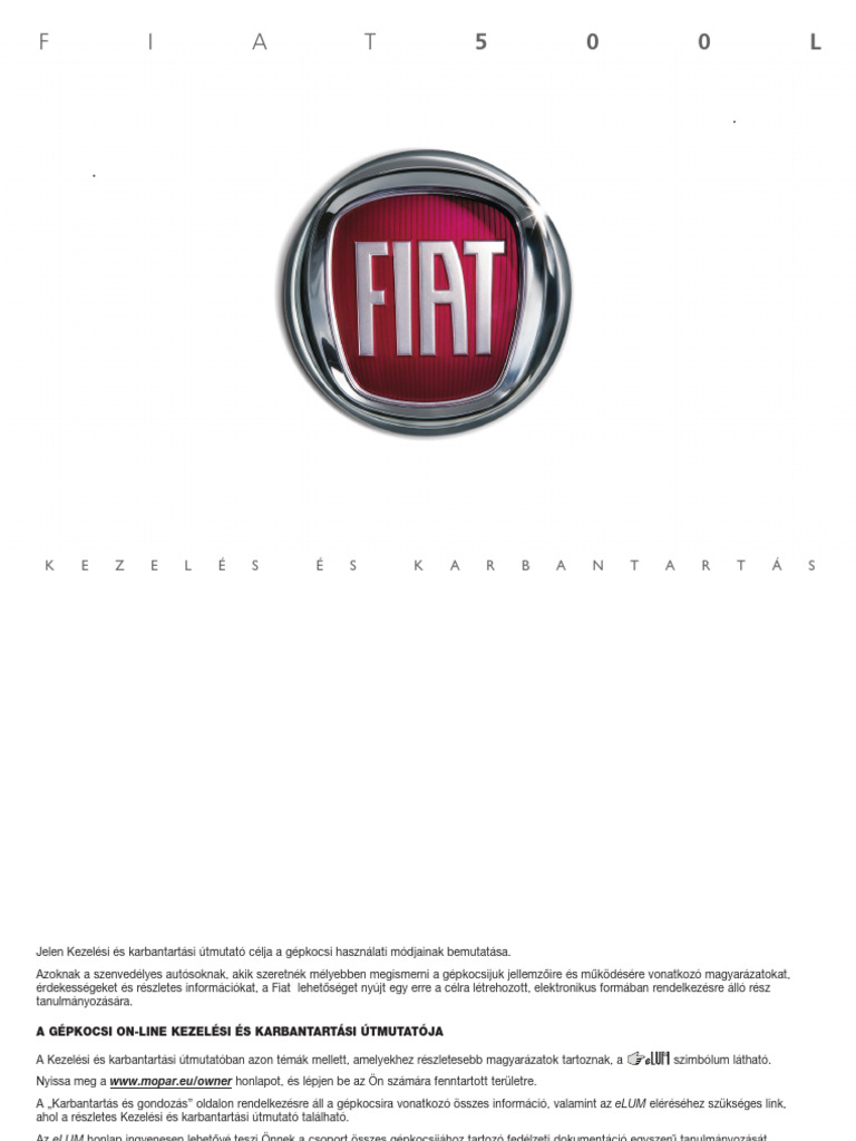 2017 Magyar Fiat 500L Kezel ©si Tmutat | PDF