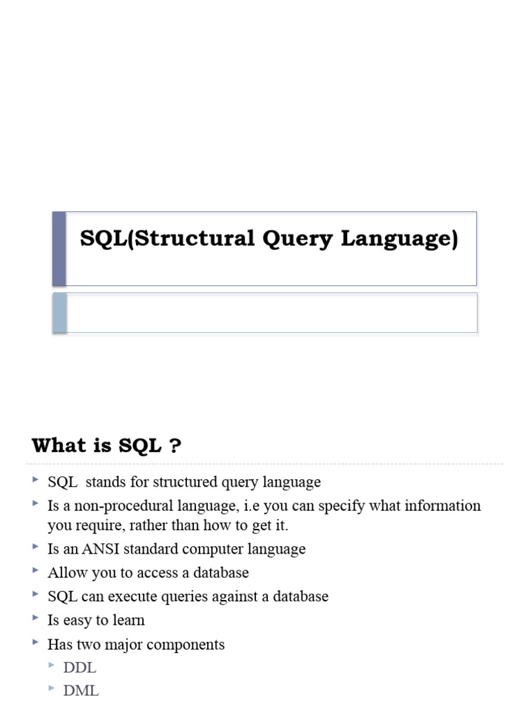 Databse Chapter 5 - SQL-1 | Download Free PDF | Relational Model | Sql