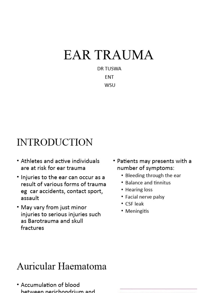 EAR TRAUMA Final (Autosaved) | PDF | Ear | Injury