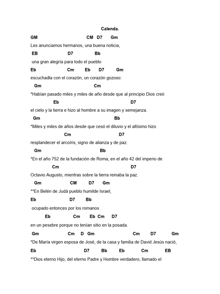 Calenda Con Acordes | PDF