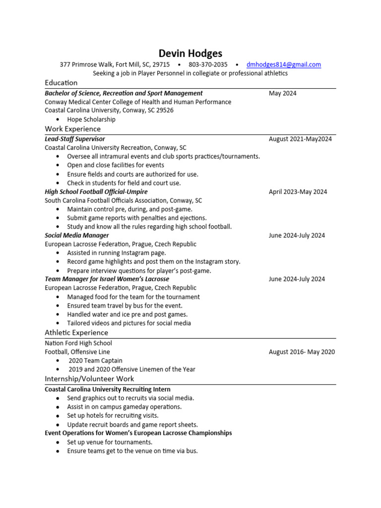 RSM 242 Resume Template | PDF
