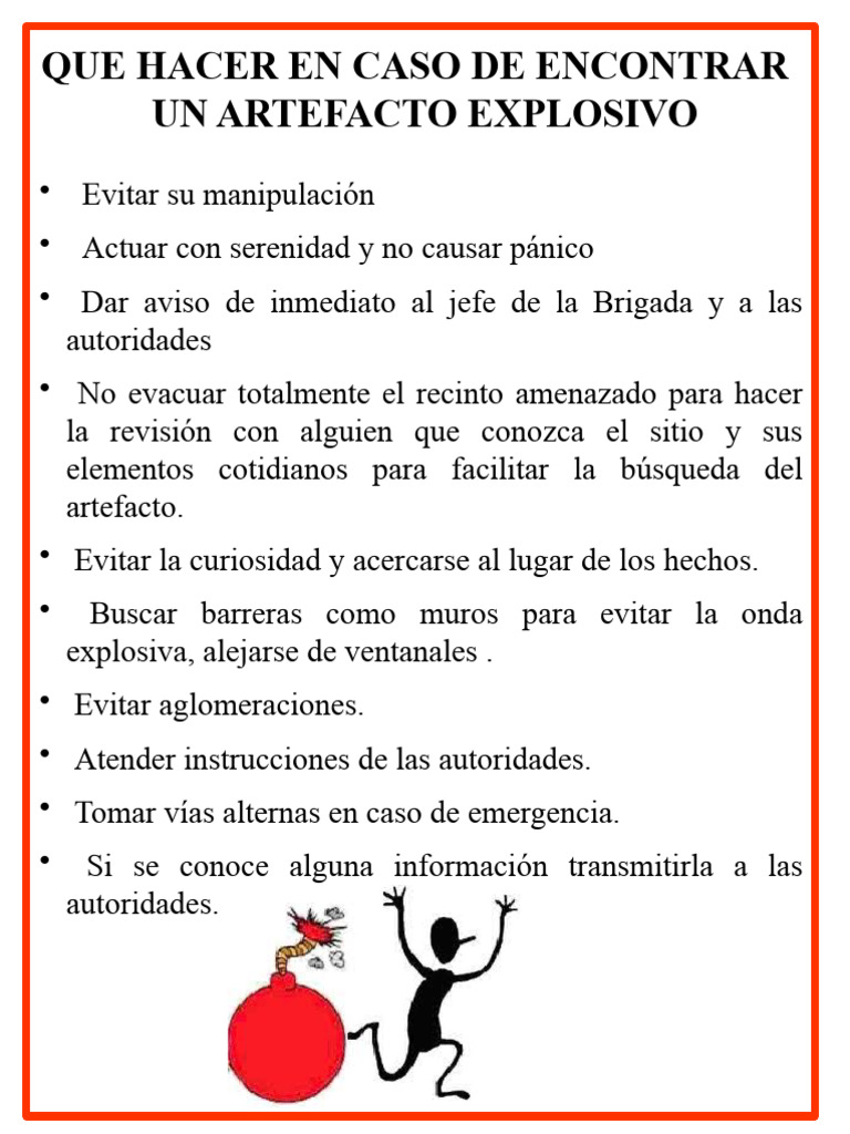 Que Hcer en Caso de Encontrar Un Artefacto Explosivo | PDF