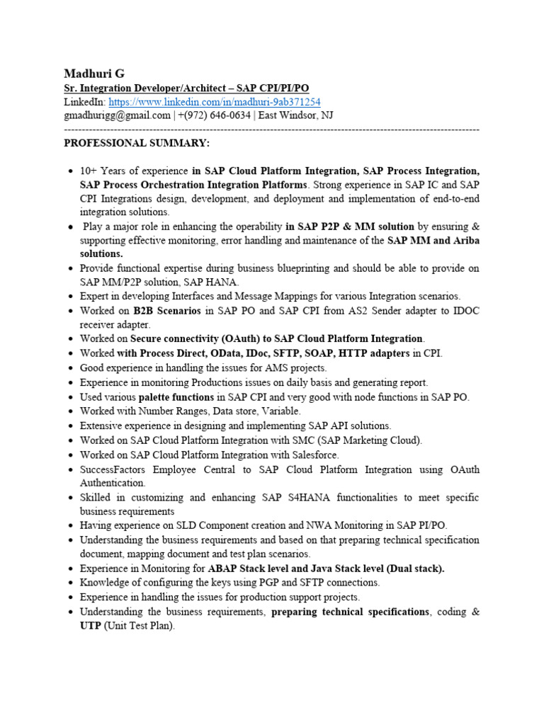SAP CPI/PI/PO Integration Expertise | PDF | Computers