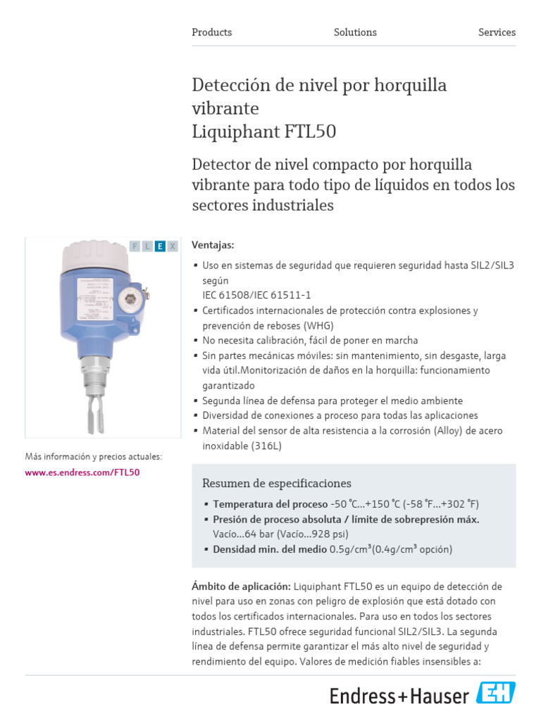 Endress-Hauser Liquiphant M FTL50 ES | PDF