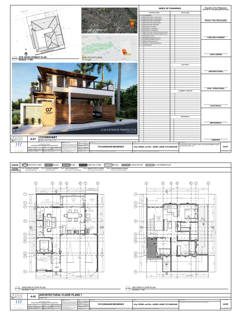2020-004AE-RBT - Tatlonghari Residence Architectural Working Drawings ...