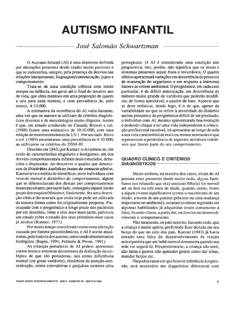 Autismo Infantil | PDF