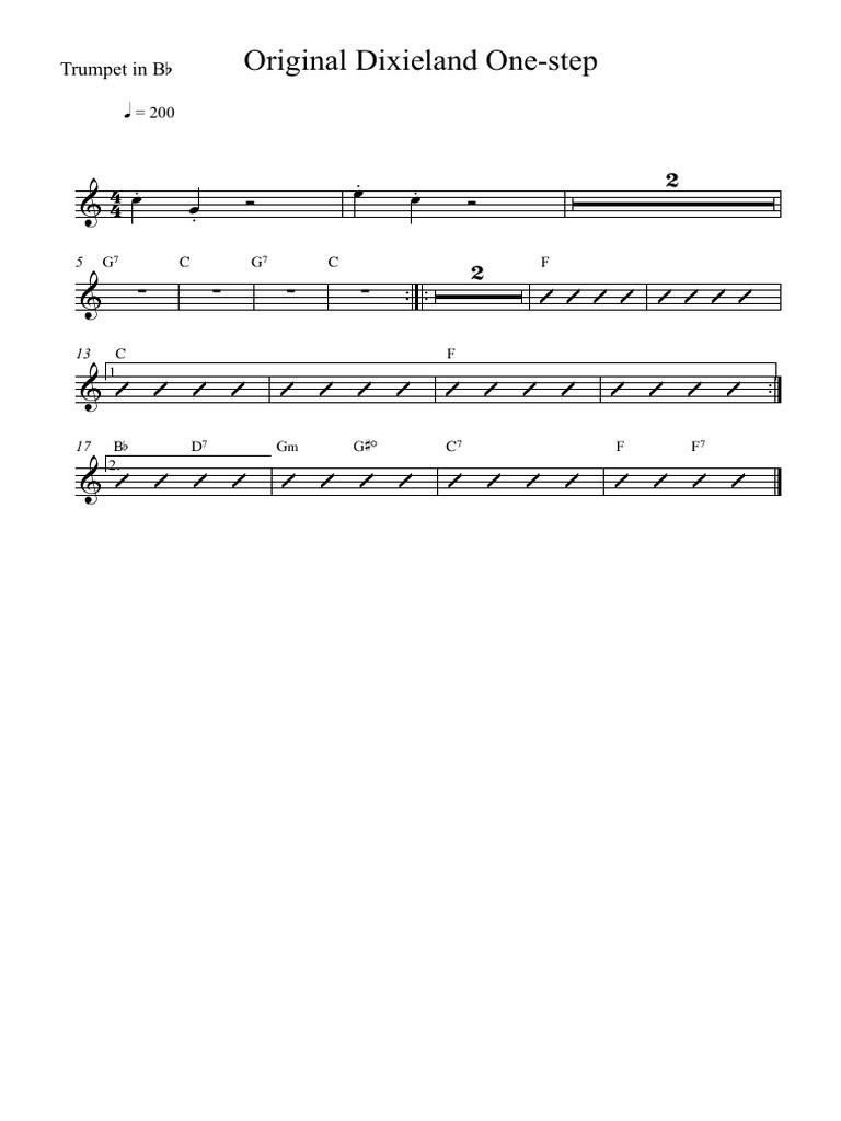 Original Dixieland One-Step - Trumpet in BB | PDF