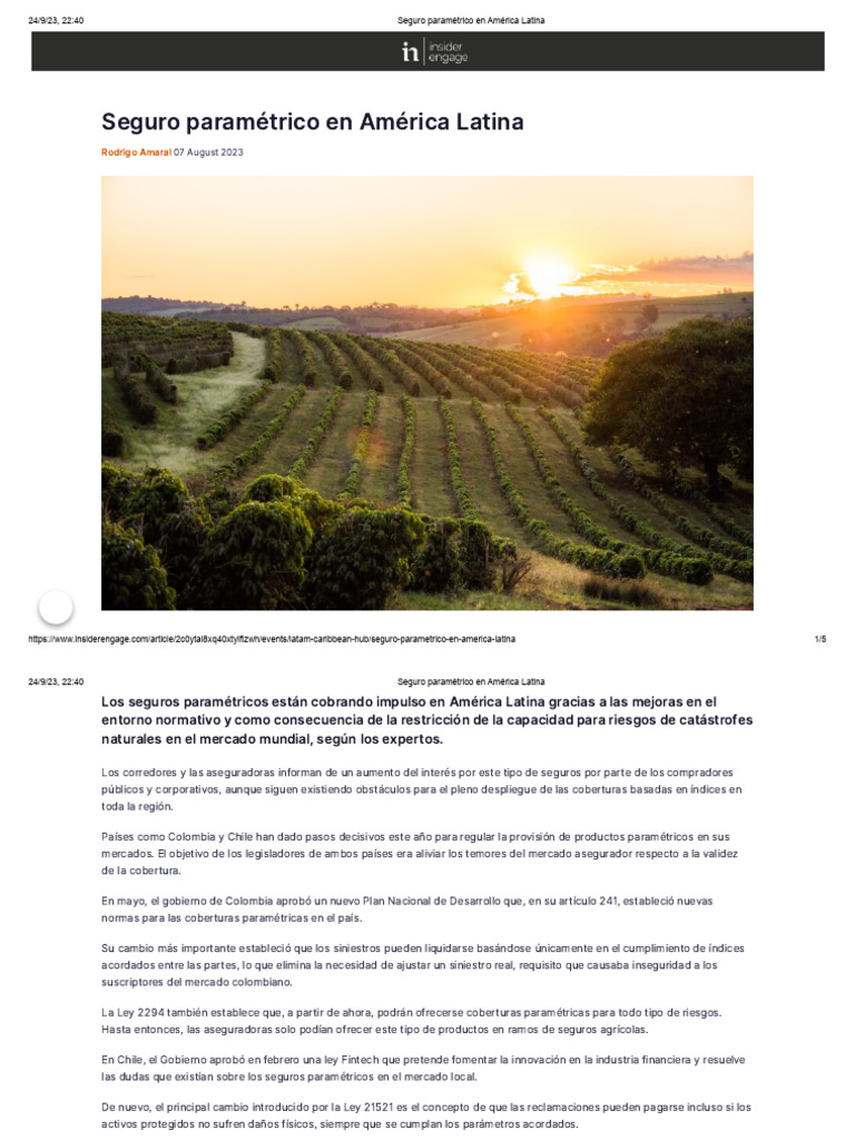 Crecimiento del Seguro Paramétrico en LATAM | PDF