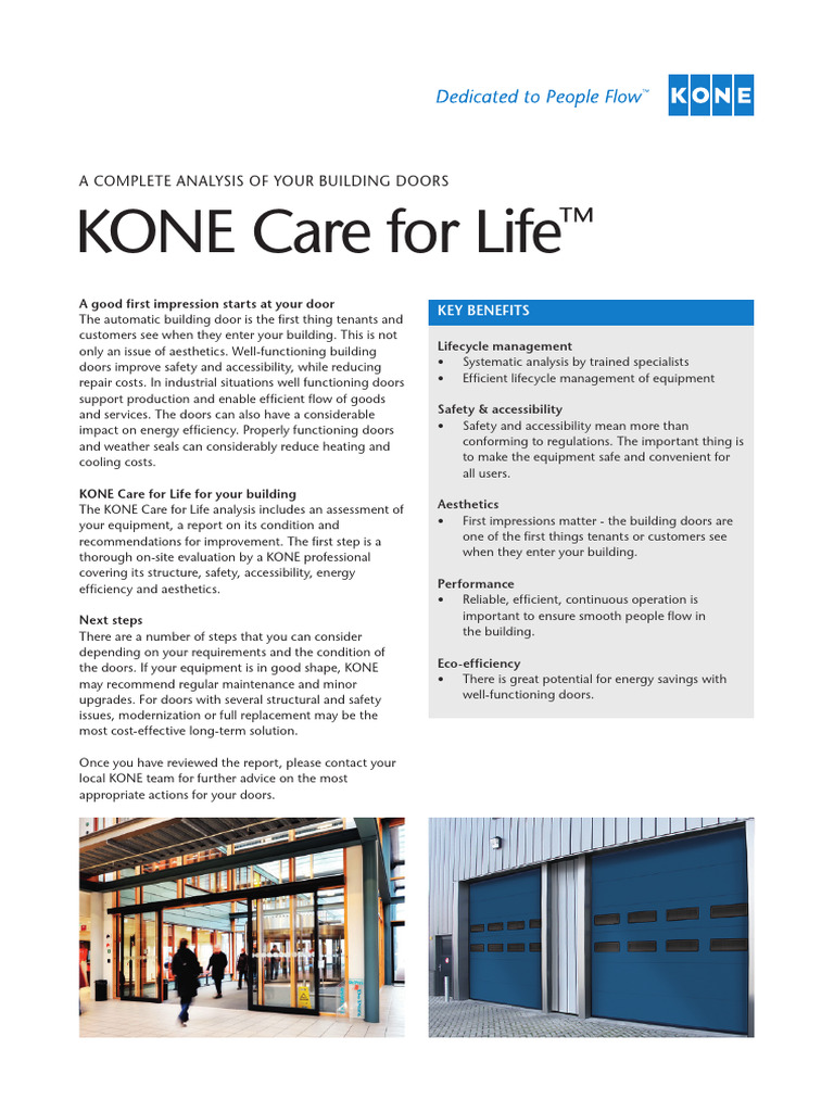 Brochure Kone Care For Life Doors Tcm260 19112 | PDF