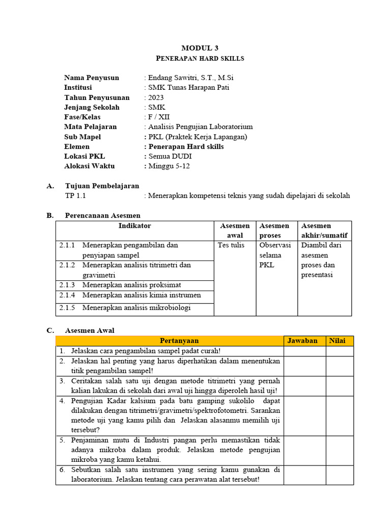 3 Modul PKL Elemen 2 Hardskill Apl | PDF