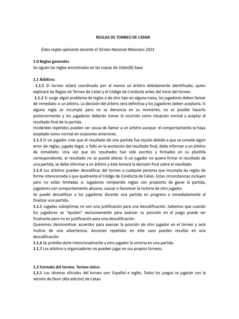 Reglas Catan 2023 | PDF Reglas Catan 2023 | PDF