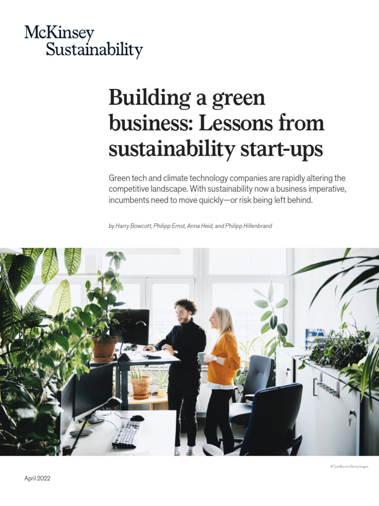 Building A Green Business Lessons From Sustainability Start Ups - VF | PDF
