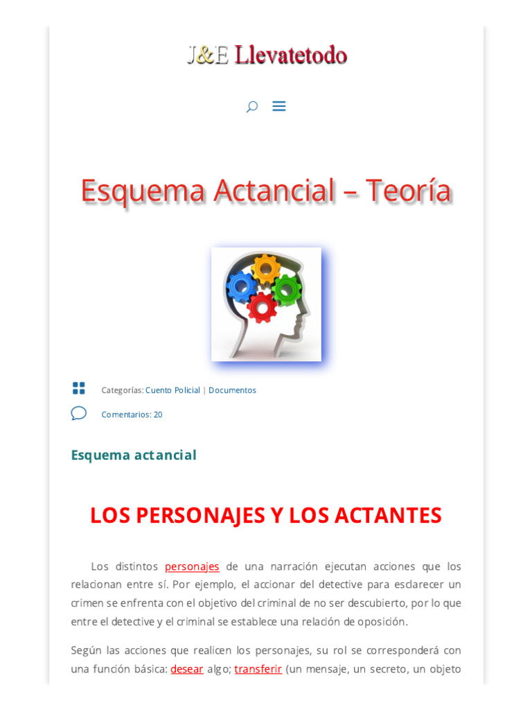Esquema Actancial - Teoría - Llevate Todo | PDF
