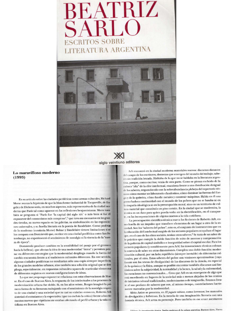Sarlo Beatriz. Roberto Arlt 2 | PDF