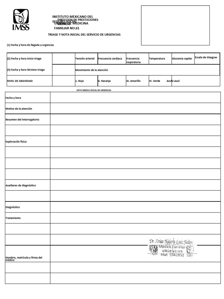 Ingreso A Urgencias Imss | PDF