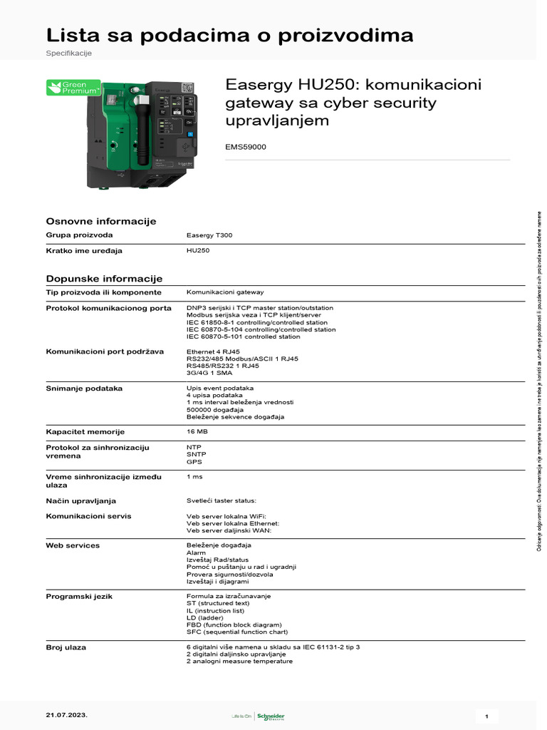 PowerLogic™ T300 - EMS59000 | PDF