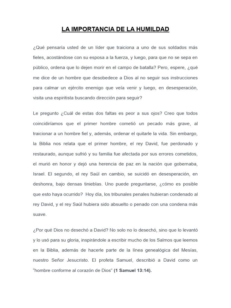 La Importancia de La Humildad | PDF