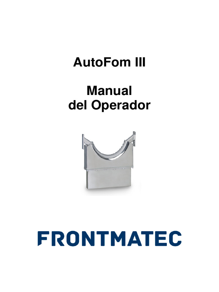 AutoFom III Operators Manual - v119 - ES | PDF