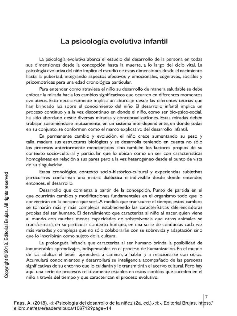 1 - Faas - La Psicología Evolutiva Infantil | PDF