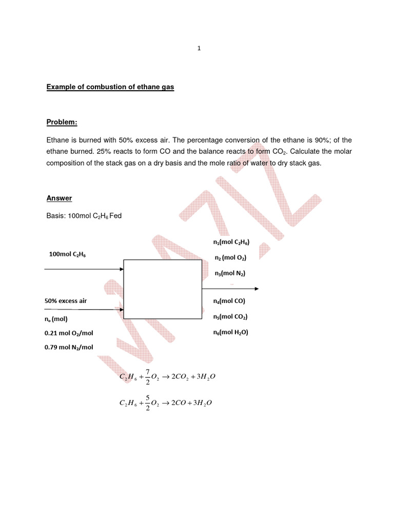 CET200S - Example of Combustion of Ethane Gas - Oct 2013x | PDF