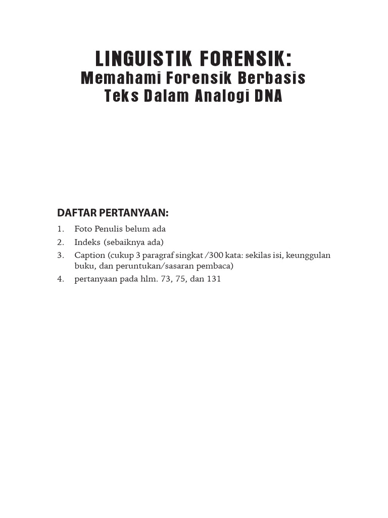 Buku Linguistik Forensik | PDF