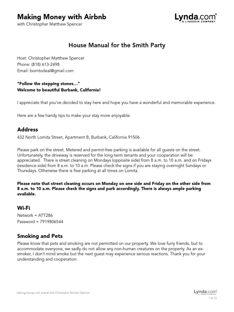 Sample House Manual | PDF