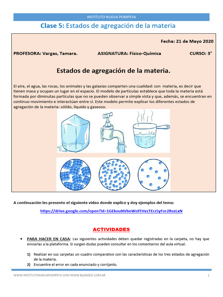 CLASE 5 - Estados de Agregación de La Materia. | PDF