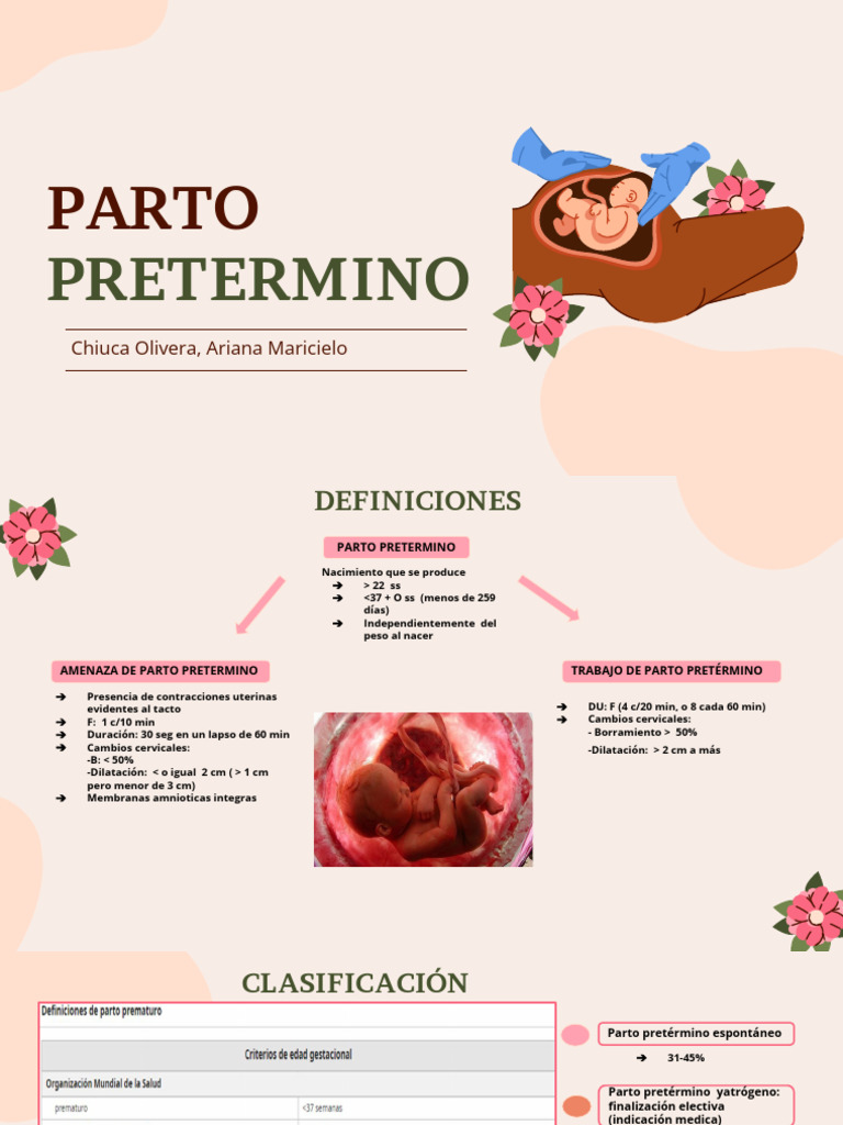 Manejo del Parto Pretérmino y Maduración Pulmonar | PDF | Parto ...