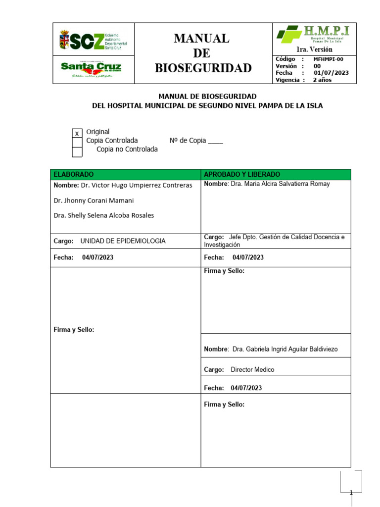 Manual de Bioseguridad | PDF