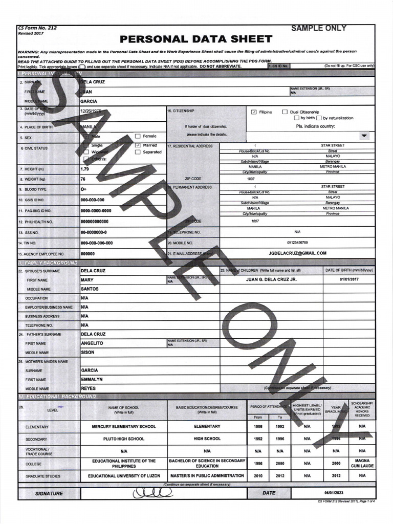 0 - SAMPLE PDS | PDF