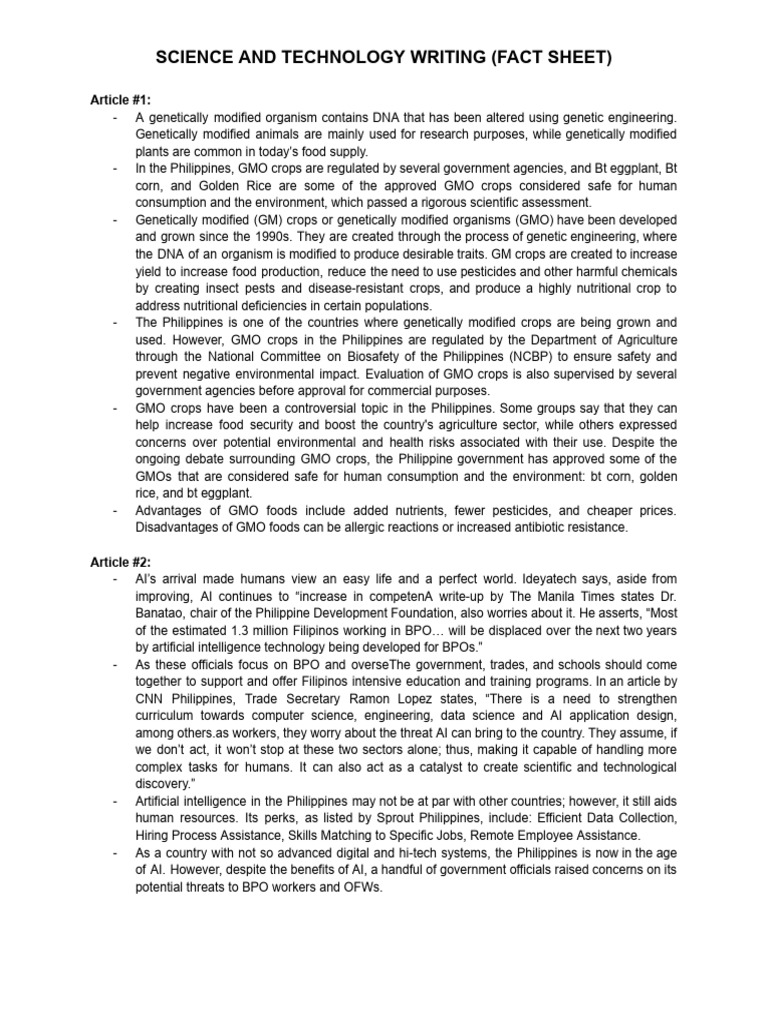 SCIENCE AND TECHNOLOGY | PDF