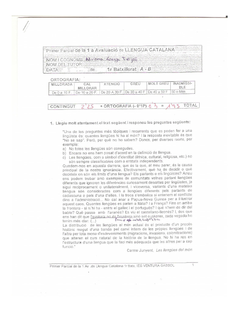 Primera Avaluaci | PDF