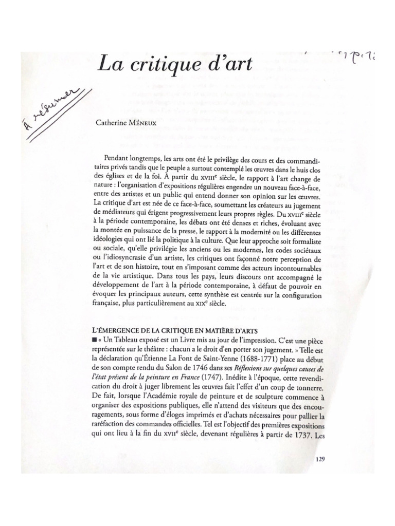 La Critique D'art | PDF