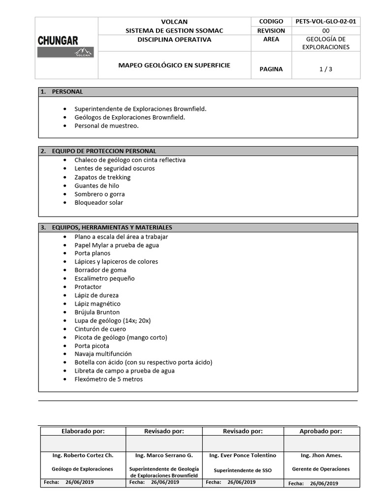 PETS - GEO-51 Mapeo Geológico en Superficie | PDF