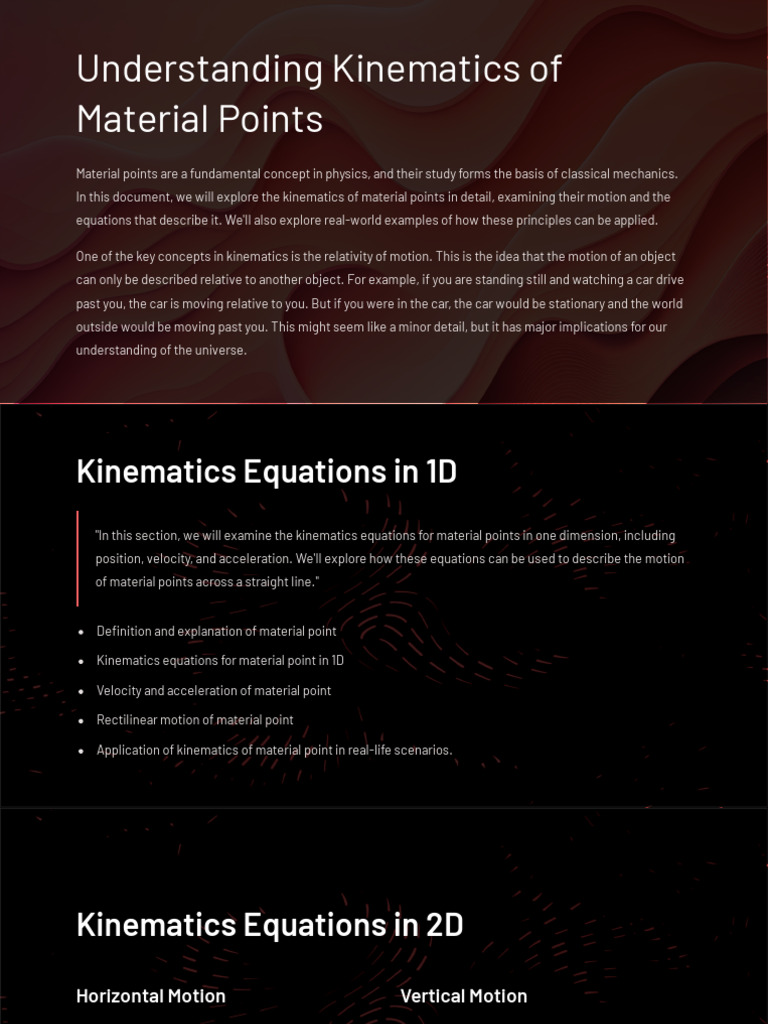 Understanding Kinematics of Material Points | PDF