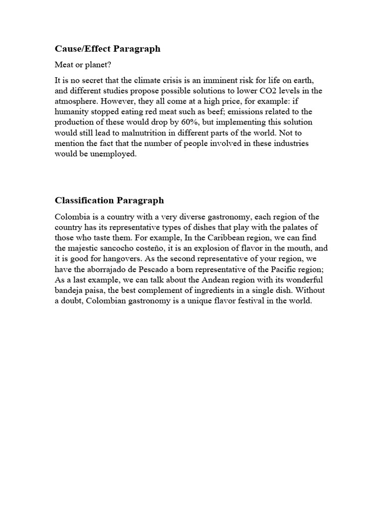 Classification Paragraph | PDF