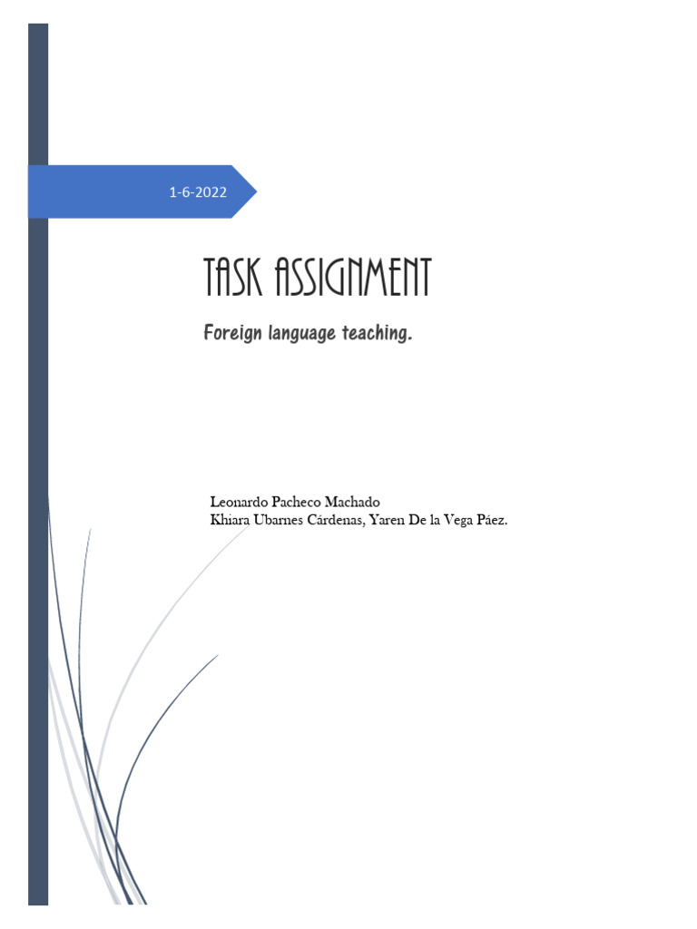 Task Assignment | PDF | Vocabulary | Fluency