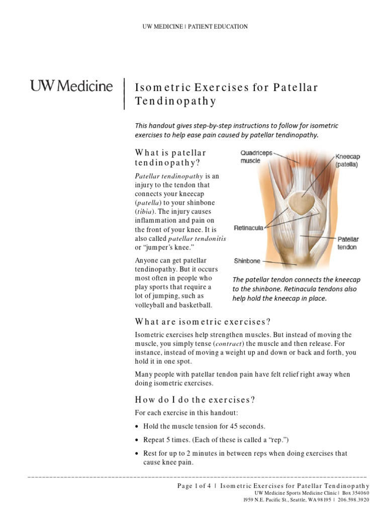 Isometric-Exercises-Patellar-Tendinopathy | PDF