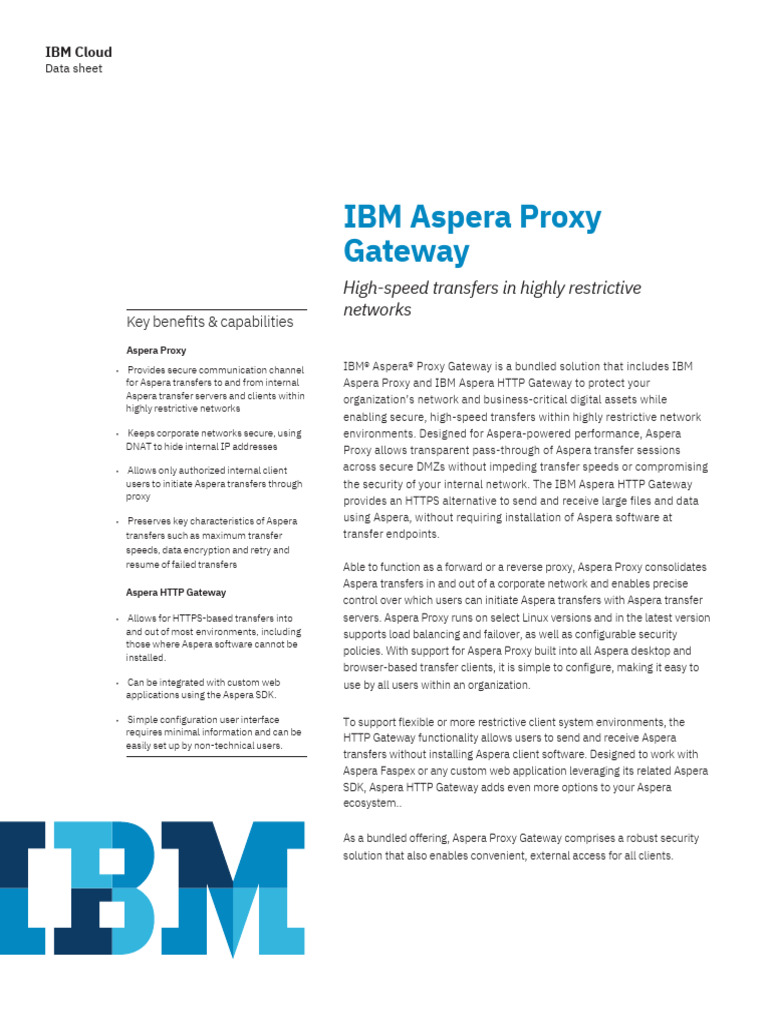 IBM Aspera Proxy Gateway | PDF
