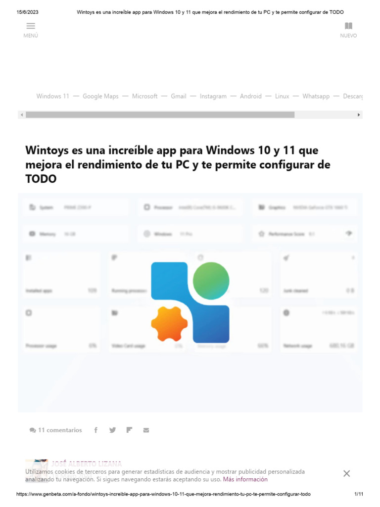 Wintoys Es Una Increíble App para Windows 10 y 11 Que Mejora El Rendimiento de Tu PC y Te ...